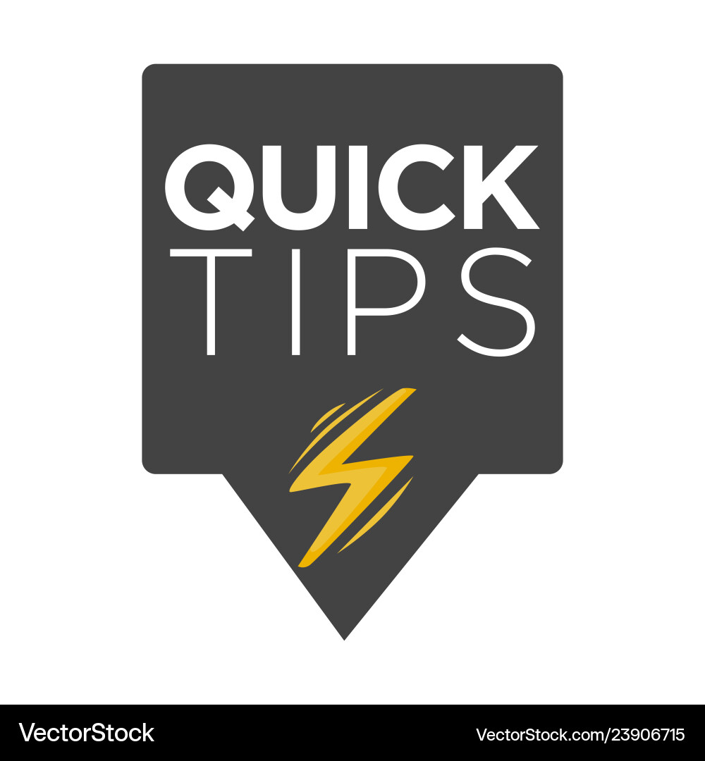 Quick tips poster giving advice hand gesture and Vector Image