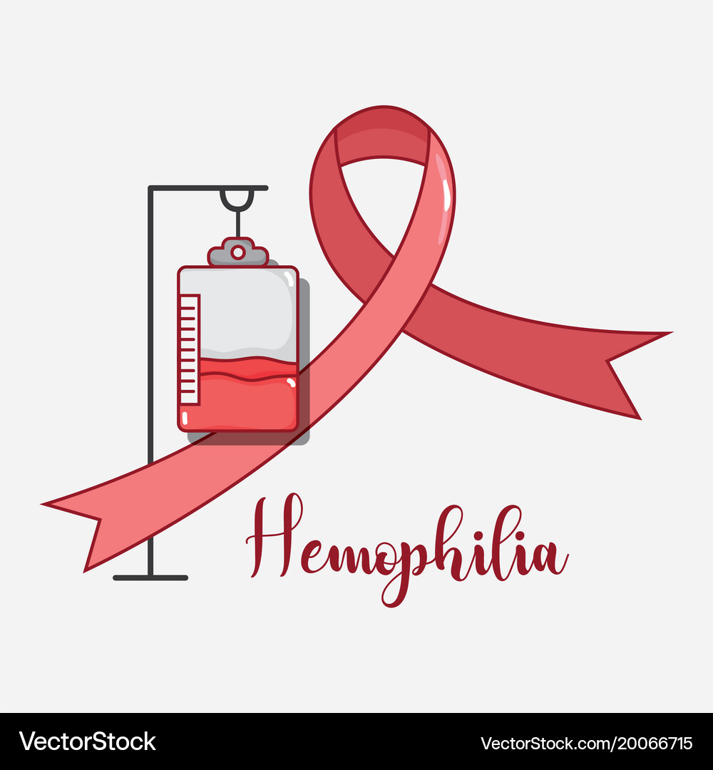 Red ribbon design with blood transfusion Vector Image
