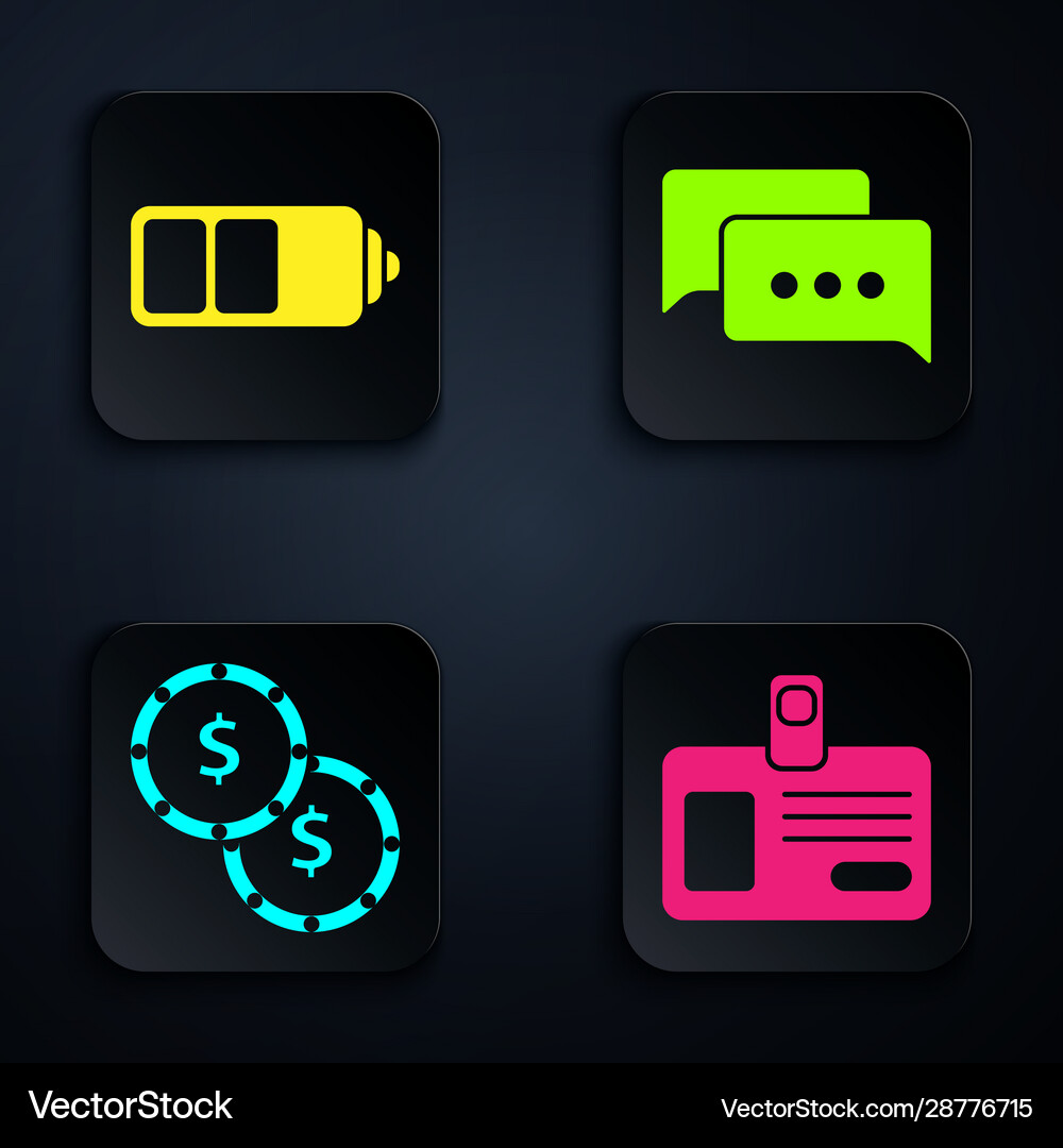 Set identification badge battery charge level Vector Image