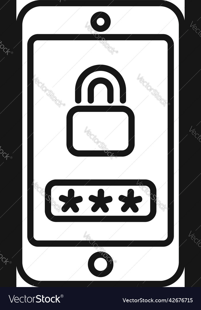 Smartphone lock icon outline ui page Royalty Free Vector Smartphone lock icon outline ui page Royalty Free Vector