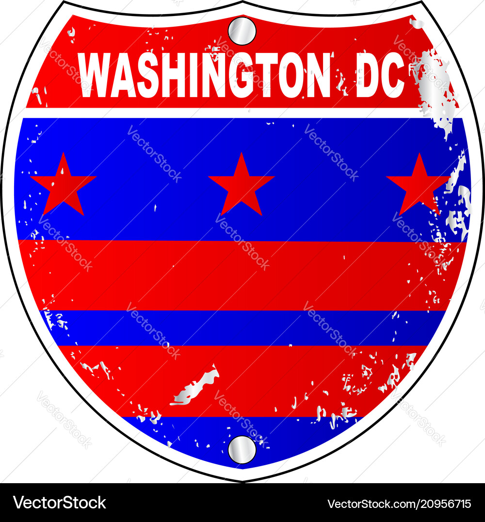 Washington dc flag icons as interstate sign Vector Image
