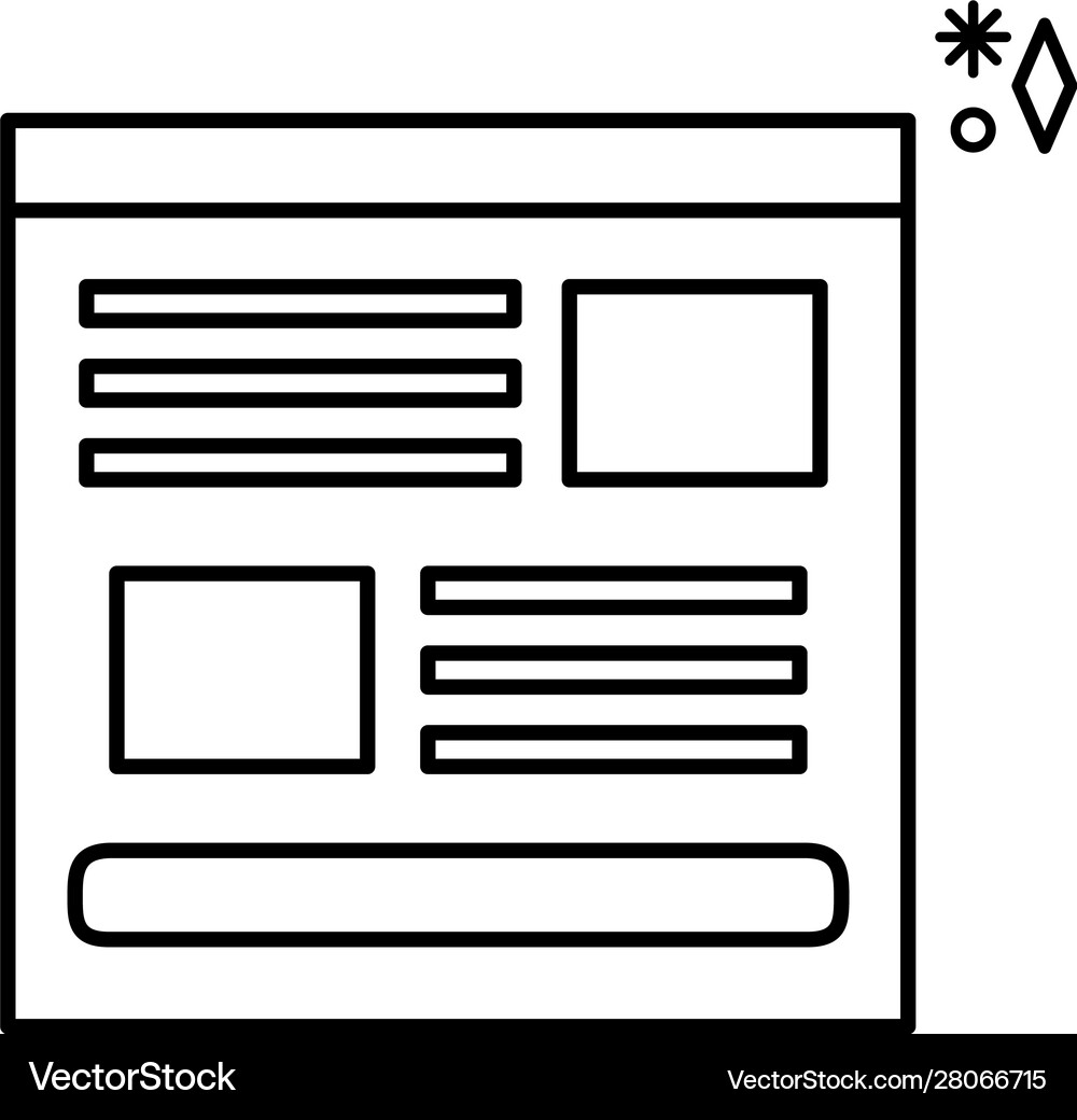 Web page social media line style icon Royalty Free Vector