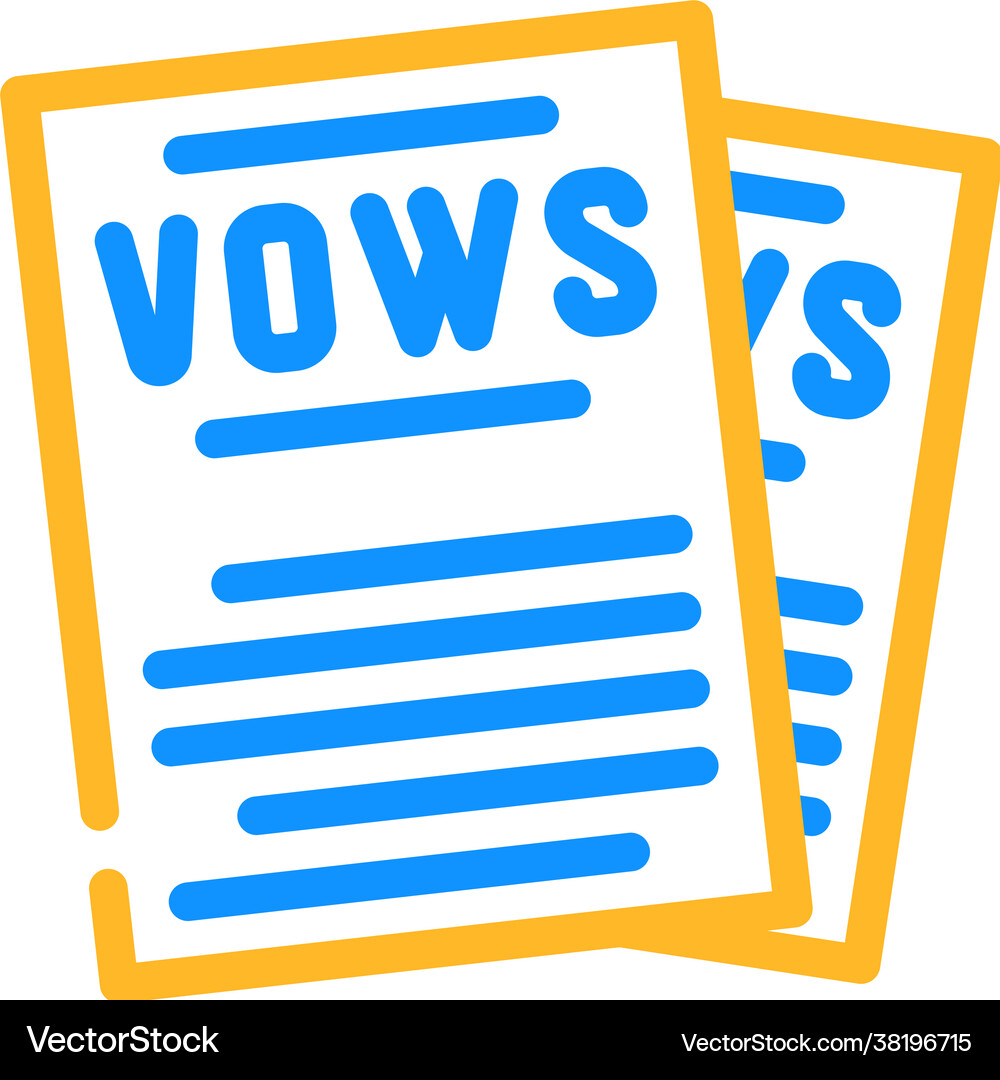 Wedding vow color icon Royalty Free Vector Image