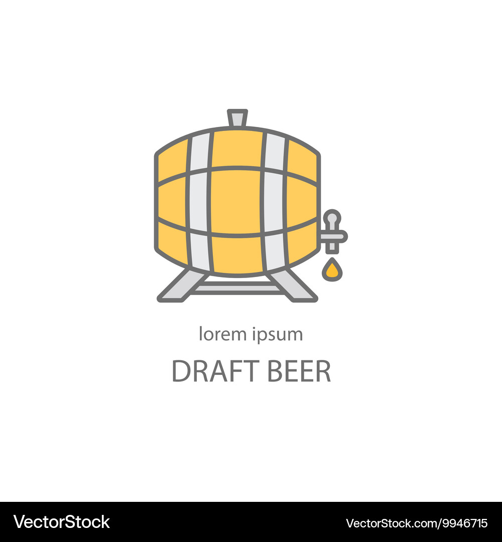 Wooden barrel logo design Royalty Free Vector Image