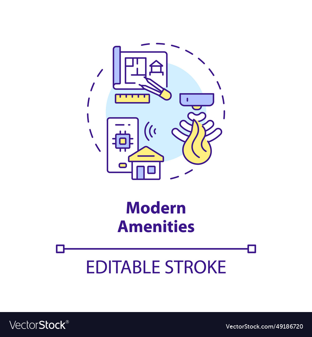 2d Thin Linear Icon Modern Amenities Concept Vector Image