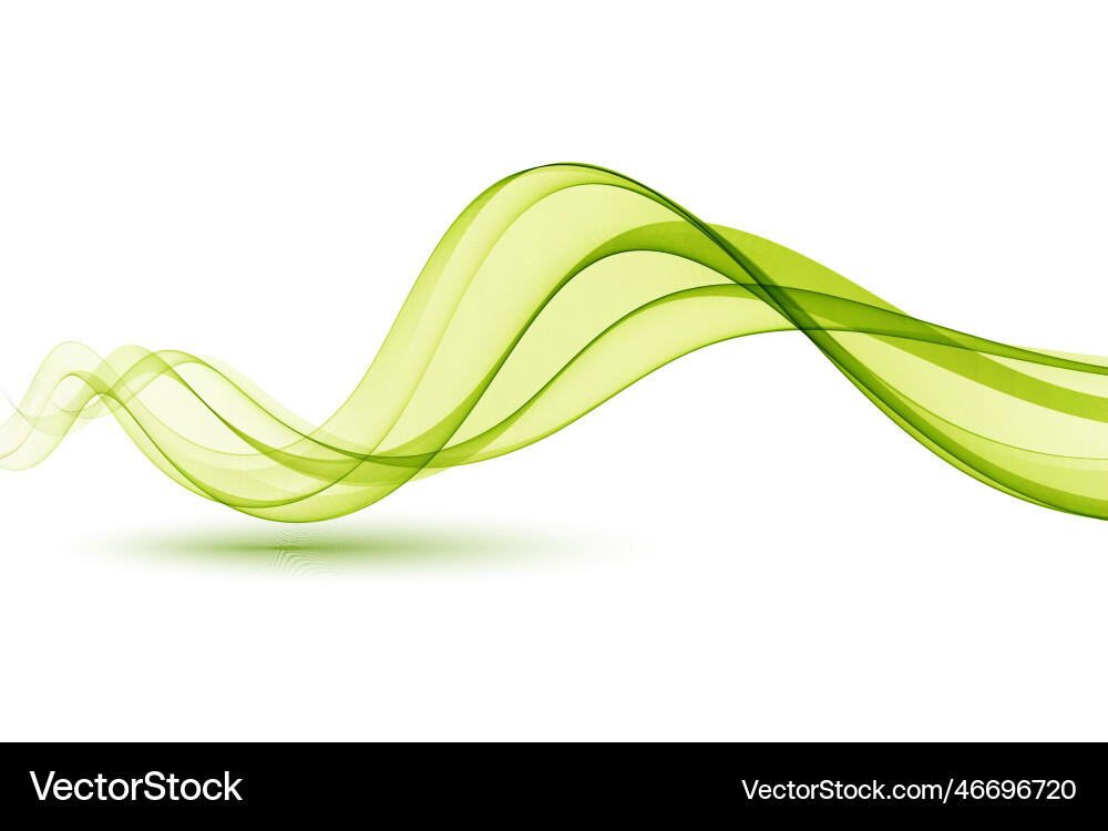 Abstract green wavy lines green transparent wave Vector Image