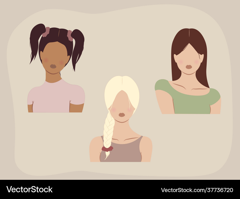 Abstract woman portraits Royalty Free Vector Image