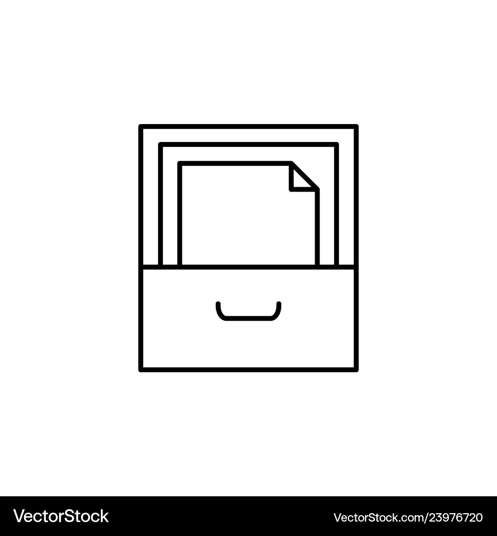 Archive cabinet document outline icon signs Vector Image