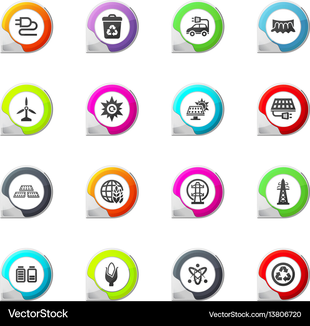 Bio fuel industry icons set Royalty Free Vector Image
