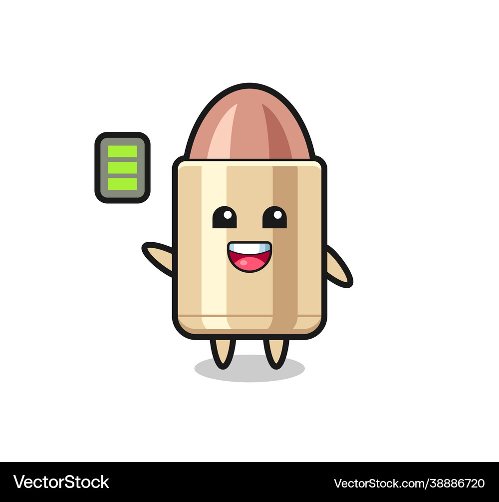 Bullet mascot character with energetic gesture Vector Image