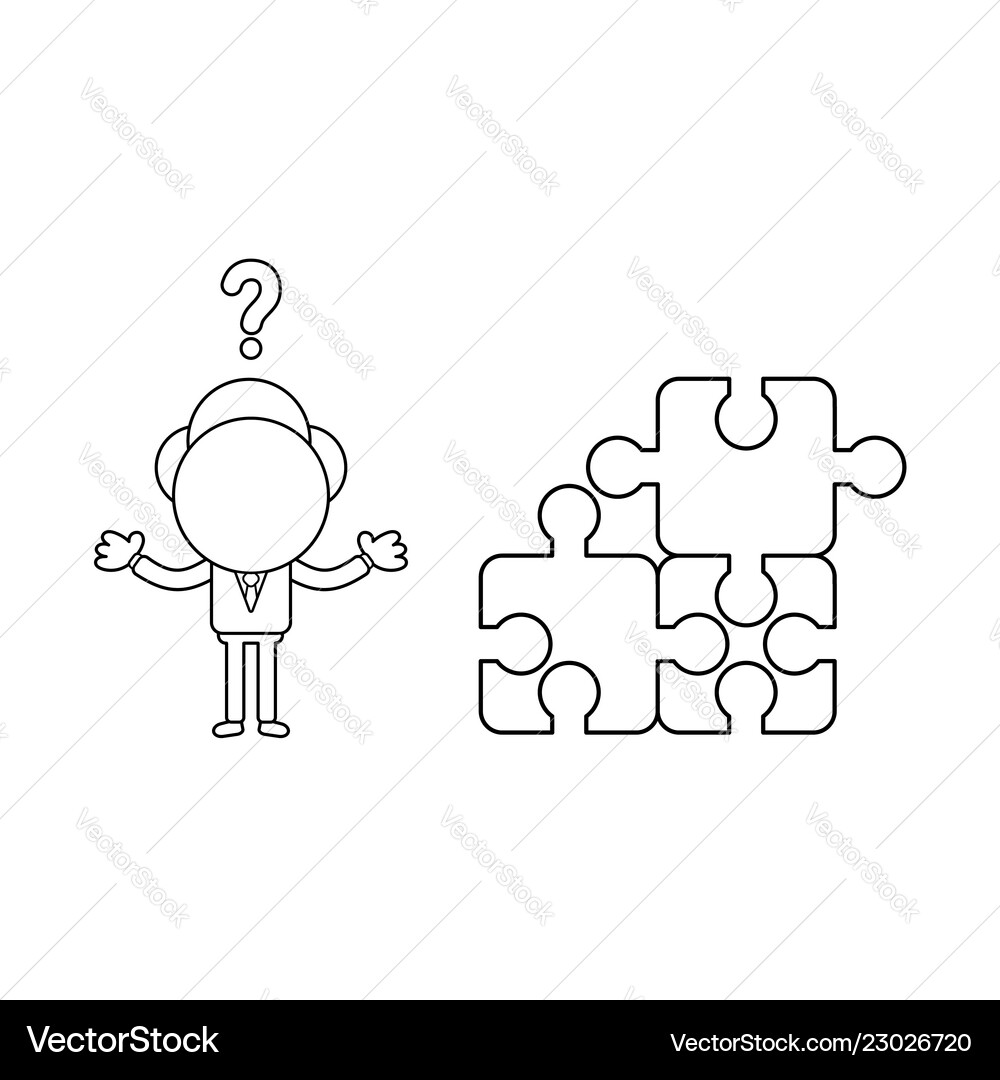 Businessman character confused with three Vector Image