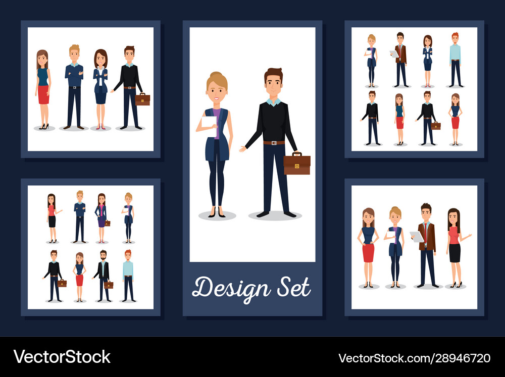 Businesspeople avatars set design Royalty Free Vector Image