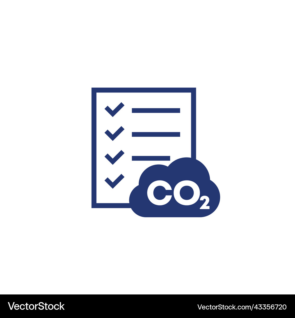 Co2 gas carbon dioxide icon with a checklist Vector Image