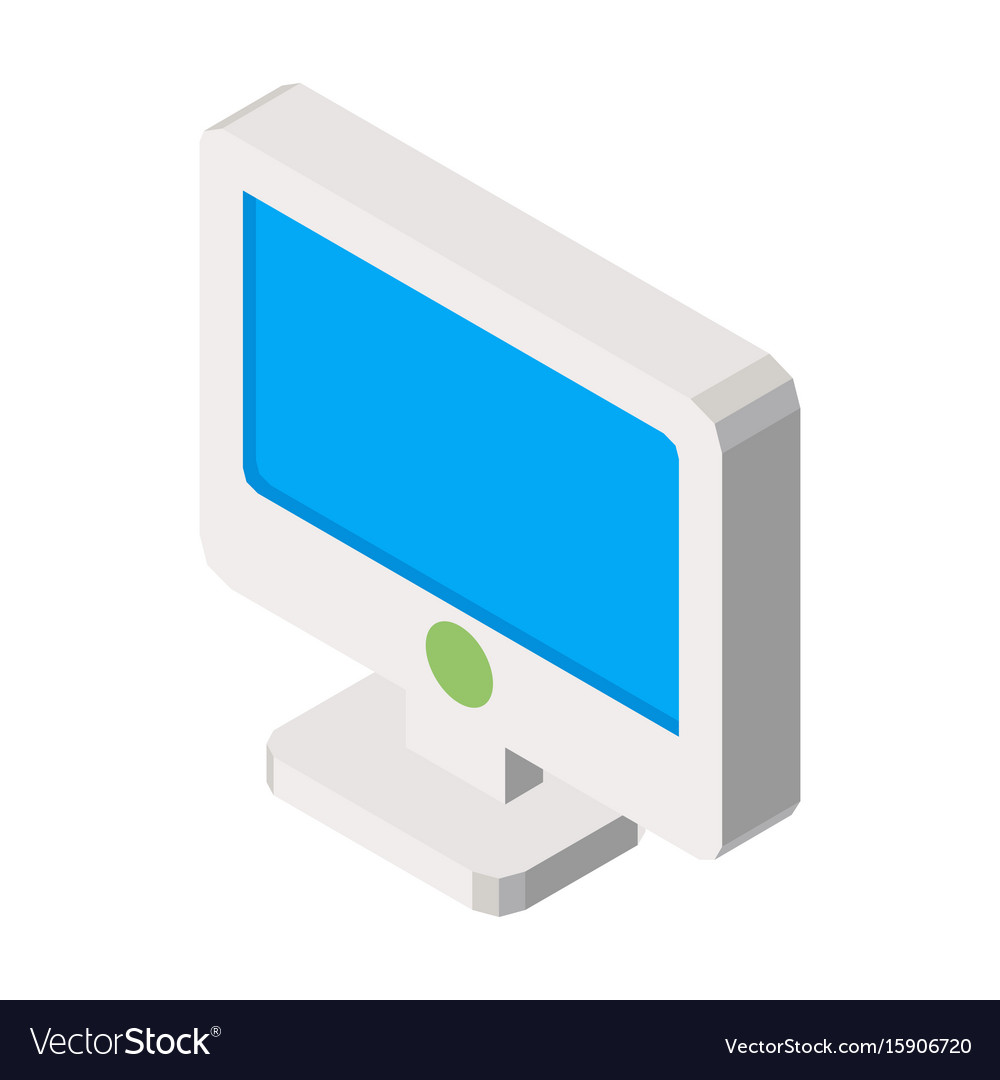 Computer screen isolated on white three Royalty Free Vector