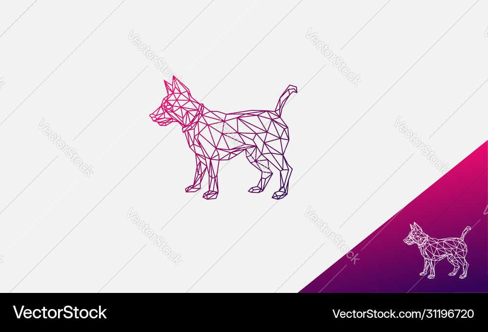 Dog logo design abstract line forming a Royalty Free Vector
