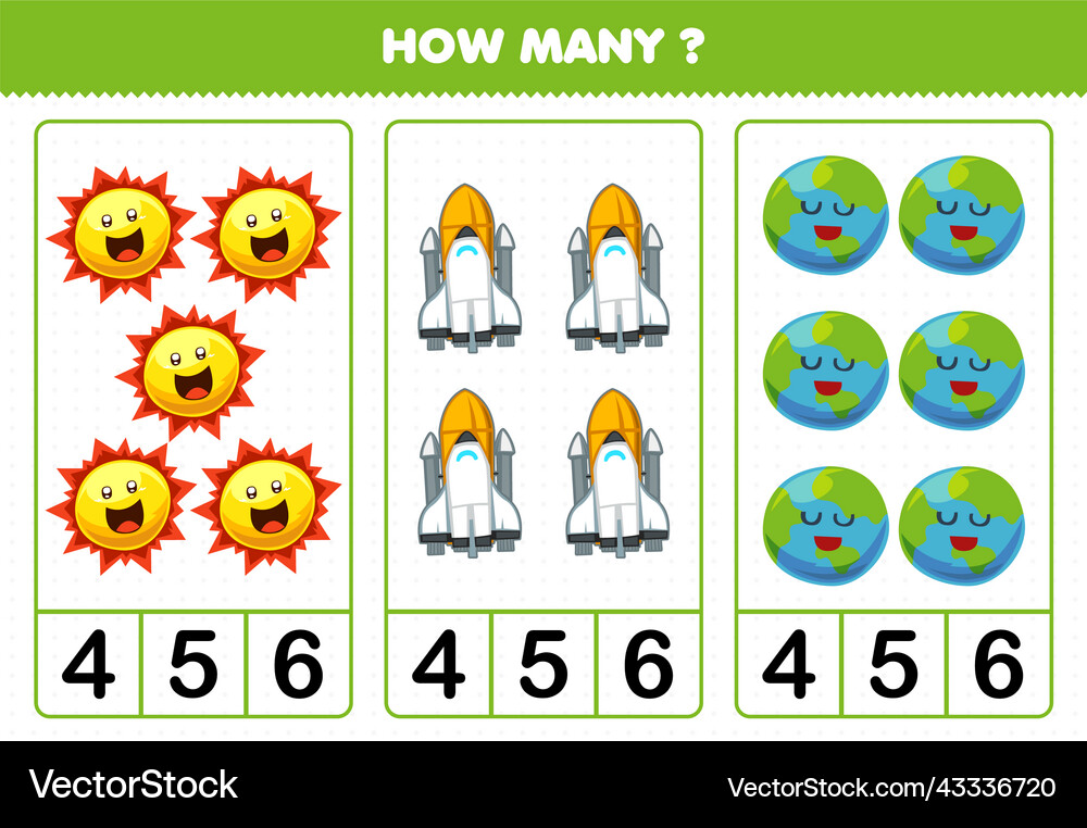 Education game for children counting how many Vector Image