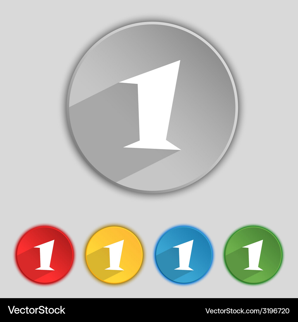 First place award sign winner symbol step one set Vector Image