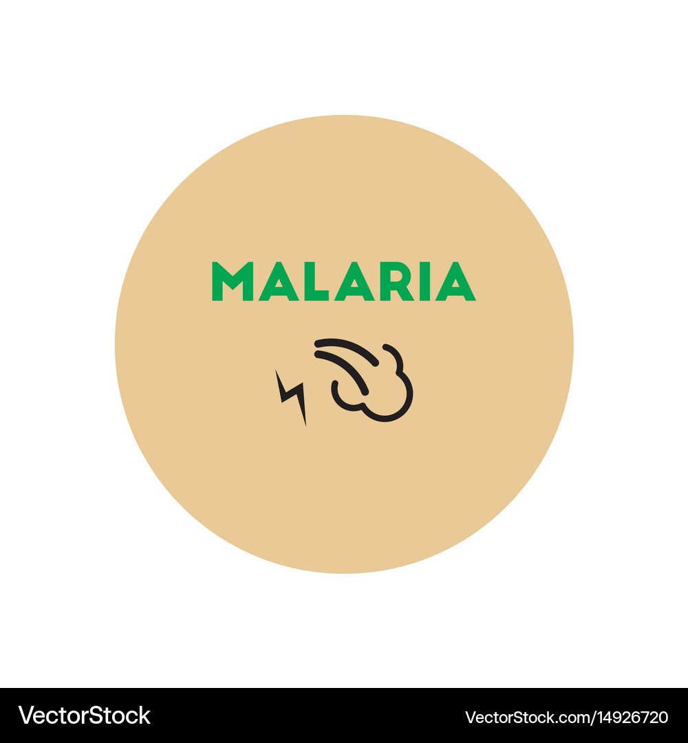 Icon on circle various symptoms of malar Vector Image