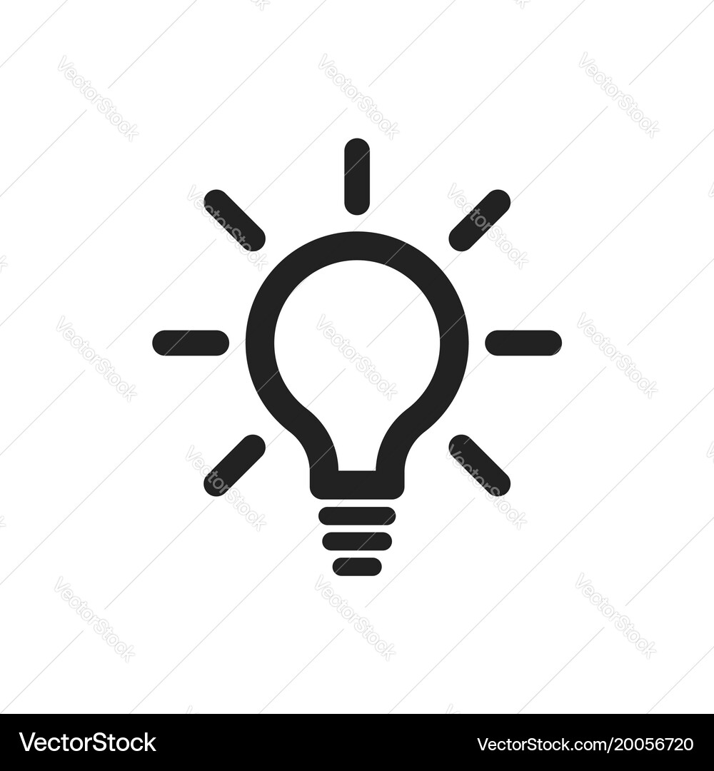 Light bulb line icon electric lamp in flat style Vector Image