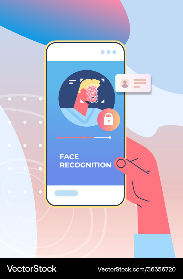 Male character face identity verification scanning