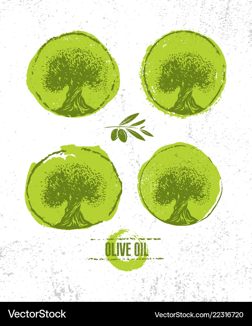 Organic raw olive oil creative design Royalty Free Vector