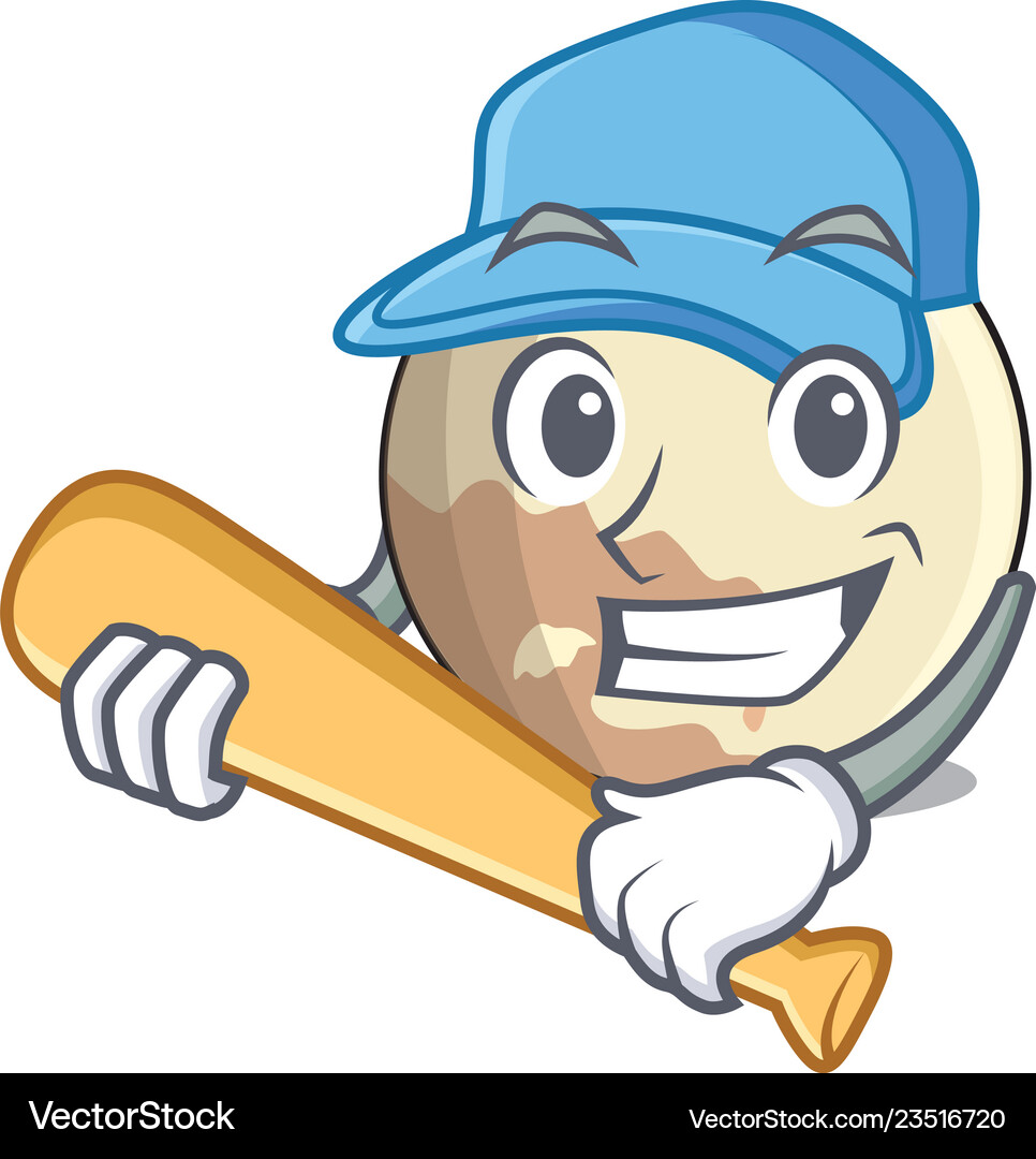 Playing baseball planet pluto in the cartoon form Vector Image