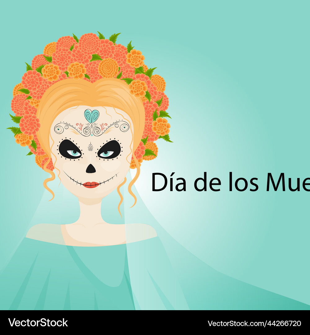Postcard muertos catrina Royalty Free Vector Image