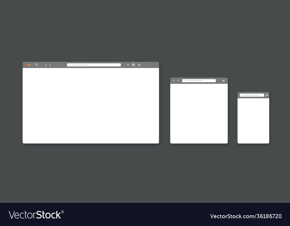 Web browser window template website browser Vector Image Web browser window template website browser Vector Image
