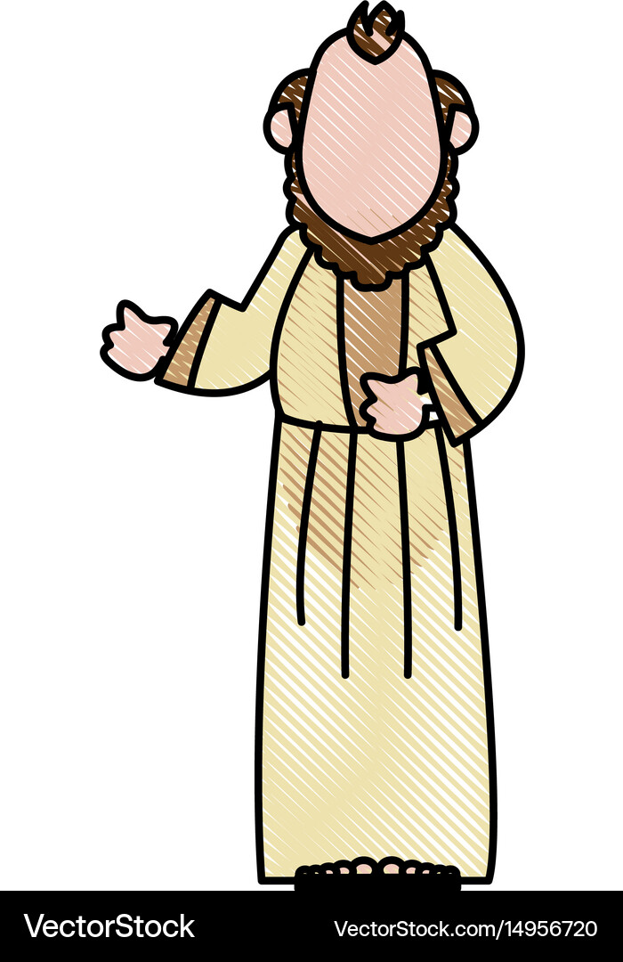 Wise man cartoon epiphany tradition icon Vector Image