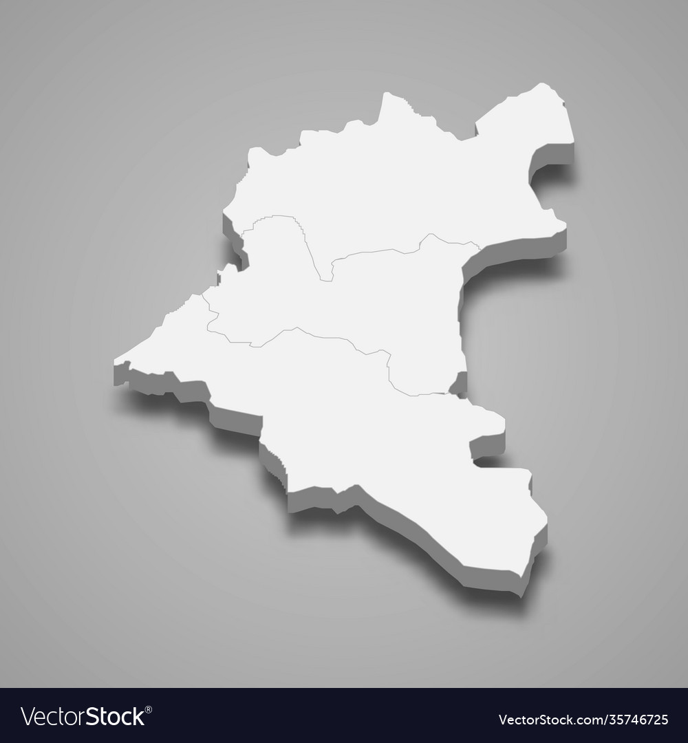3d isometric map daraa is a province syria Vector Image
