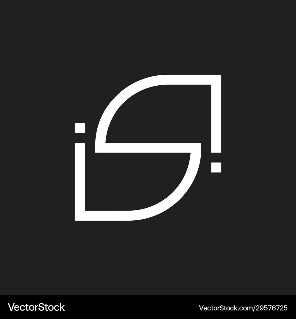 Abstract geometric line letter si logo Royalty Free Vector