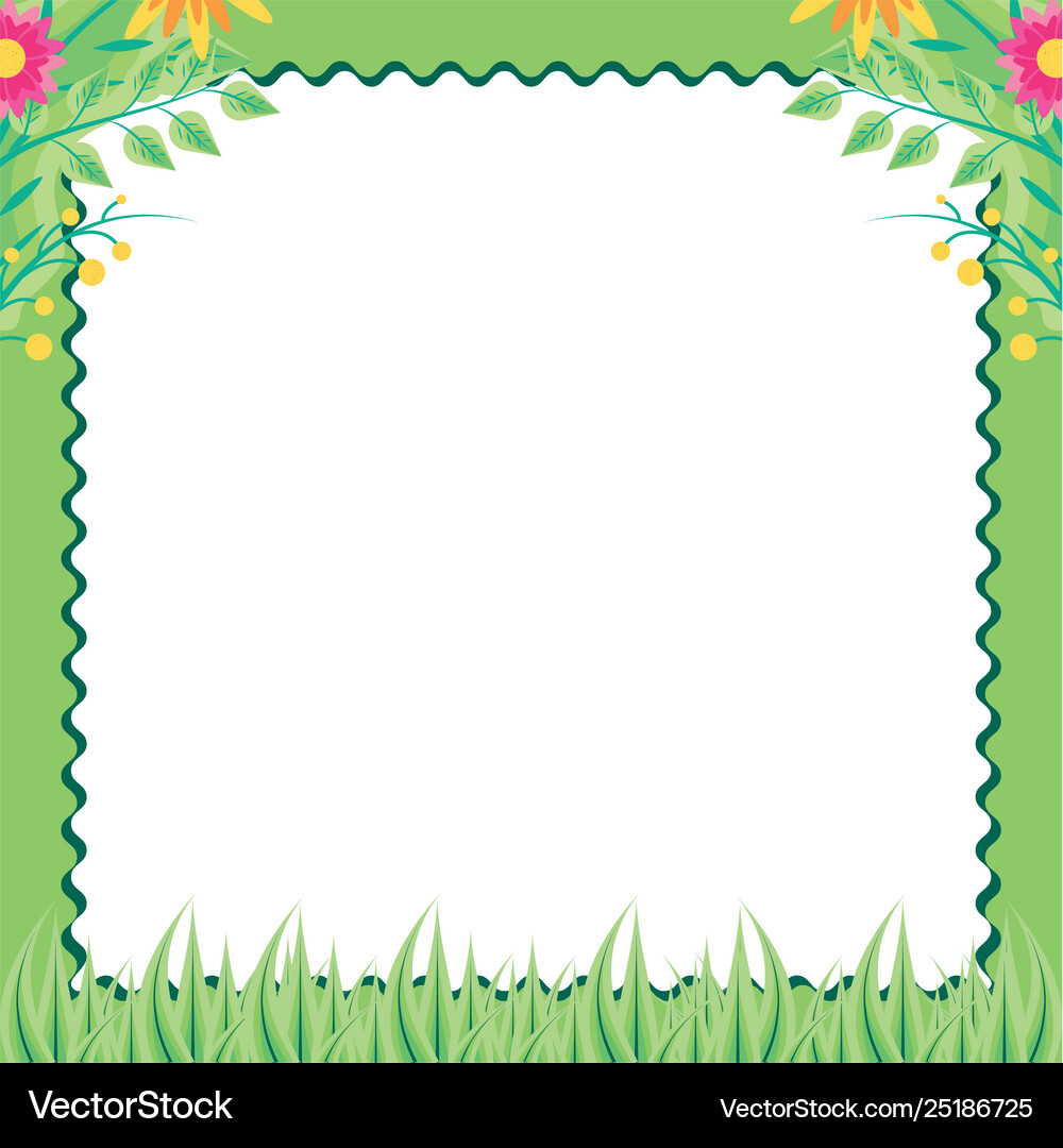 Frame square with flowers decoration Royalty Free Vector