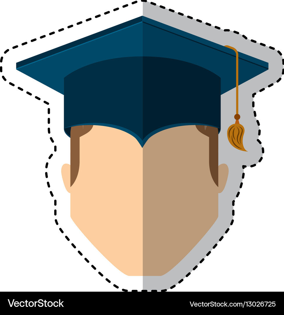 Graduate man avatar character Royalty Free Vector Image
