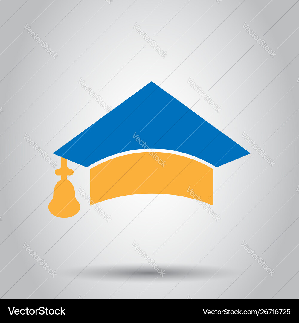 Graduation cap icon in transparent style Vector Image