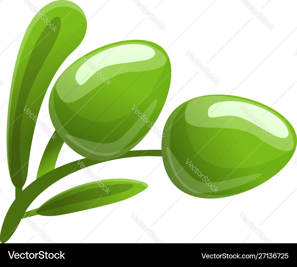 Green olive icon cartoon style Royalty Free Vector Image