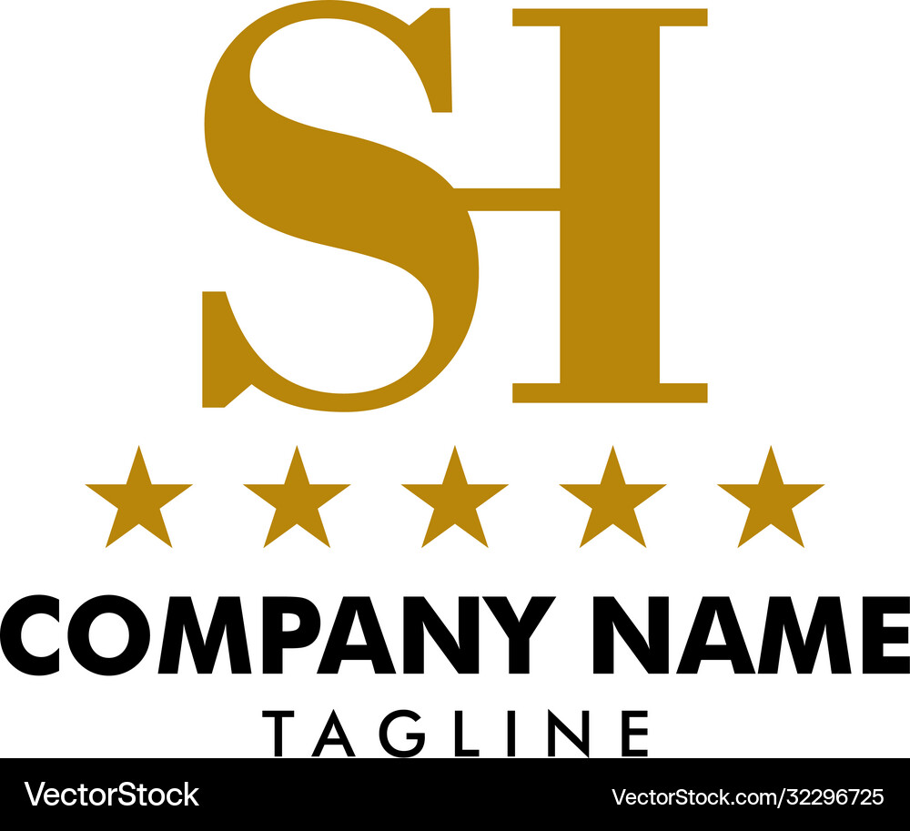 Initial letter sh logo template design Royalty Free Vector