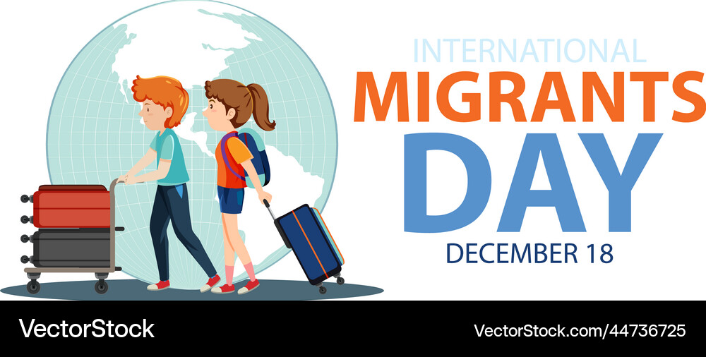International migrants day banner design Vector Image