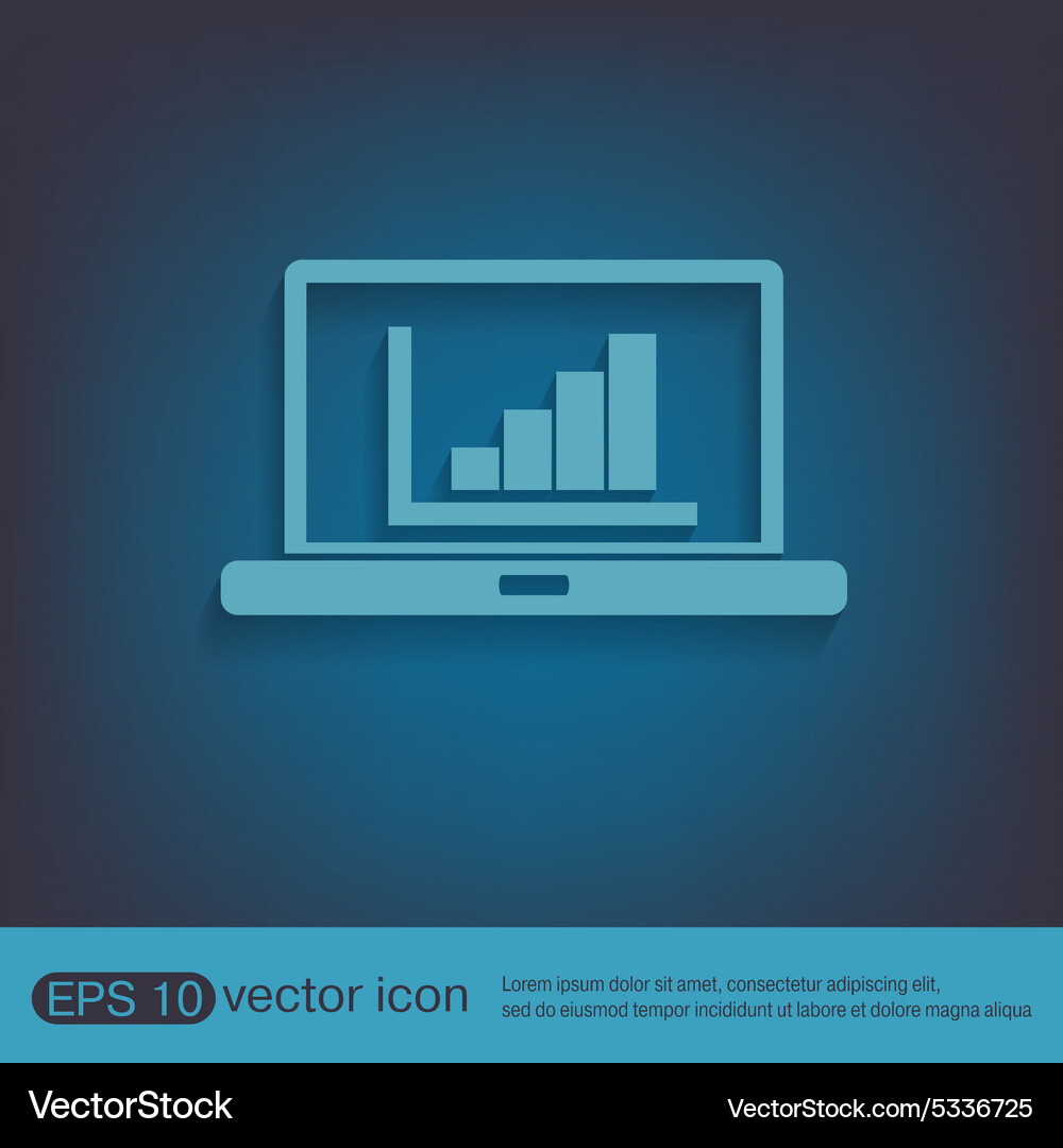Laptop with symbol diagram Royalty Free Vector Image