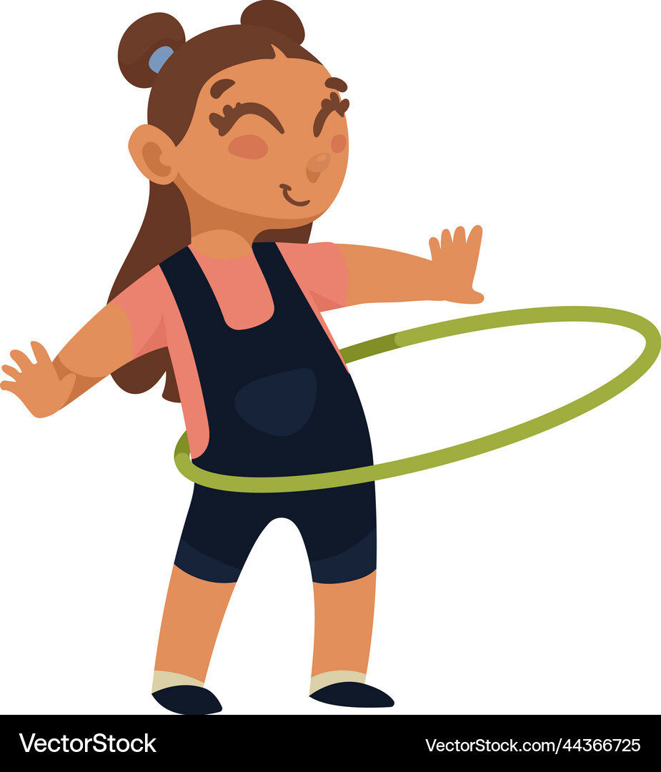 Little girl with ula ring Royalty Free Vector Image