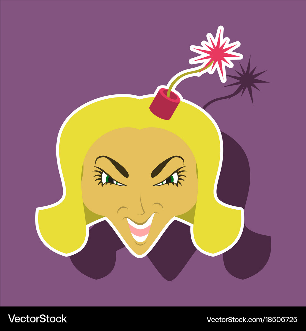 Paper sticker on theme evil women Royalty Free Vector Image