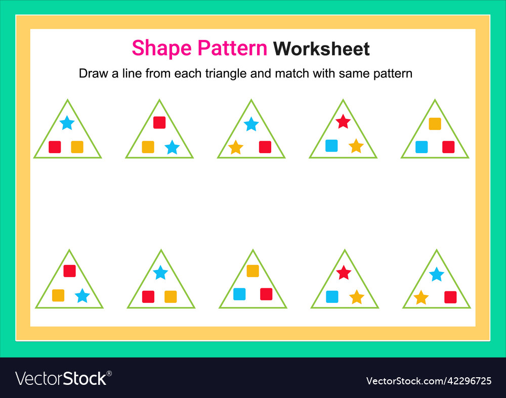 Pattern Matching Worksheet Royalty Free Vector Image