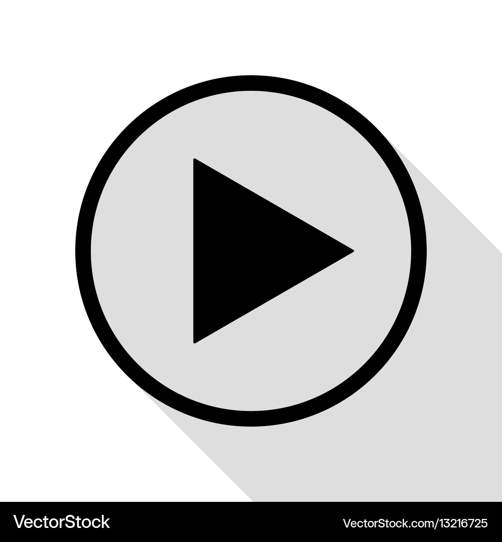 Play sign black icon with flat style Royalty Free Vector