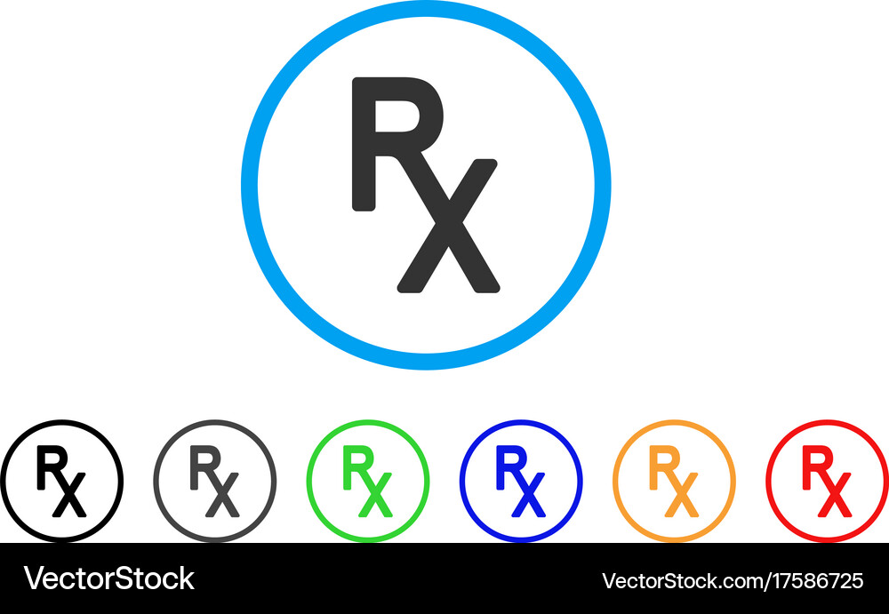 Rx medical symbol rounded icon Royalty Free Vector Image
