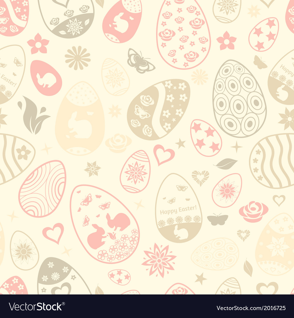 Seamless pattern easter eggs Royalty Free Vector Image