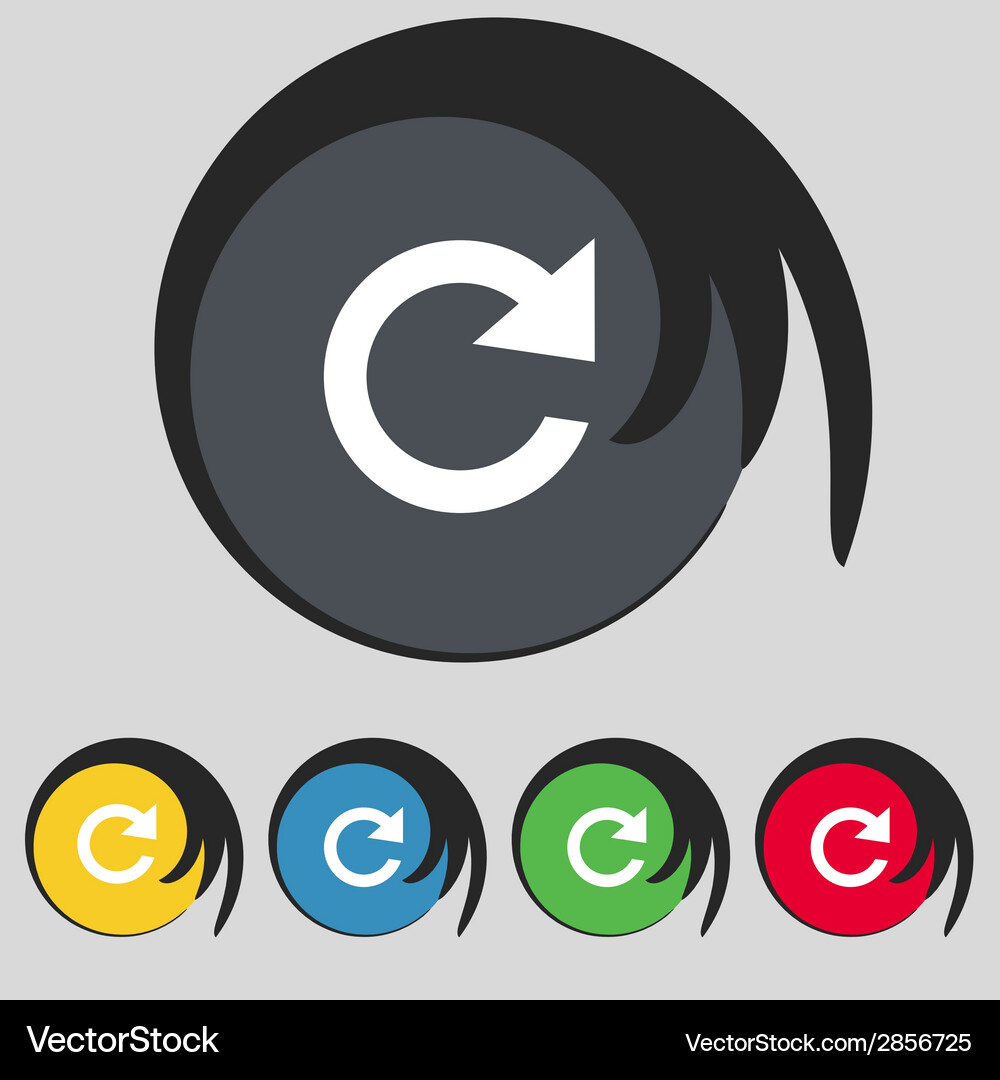 Update sign icon full rotation arrow symbol set Vector Image