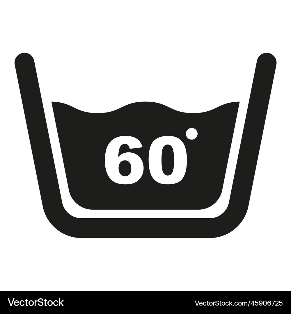 Wash at 60 degree icon water temperature Vector Image