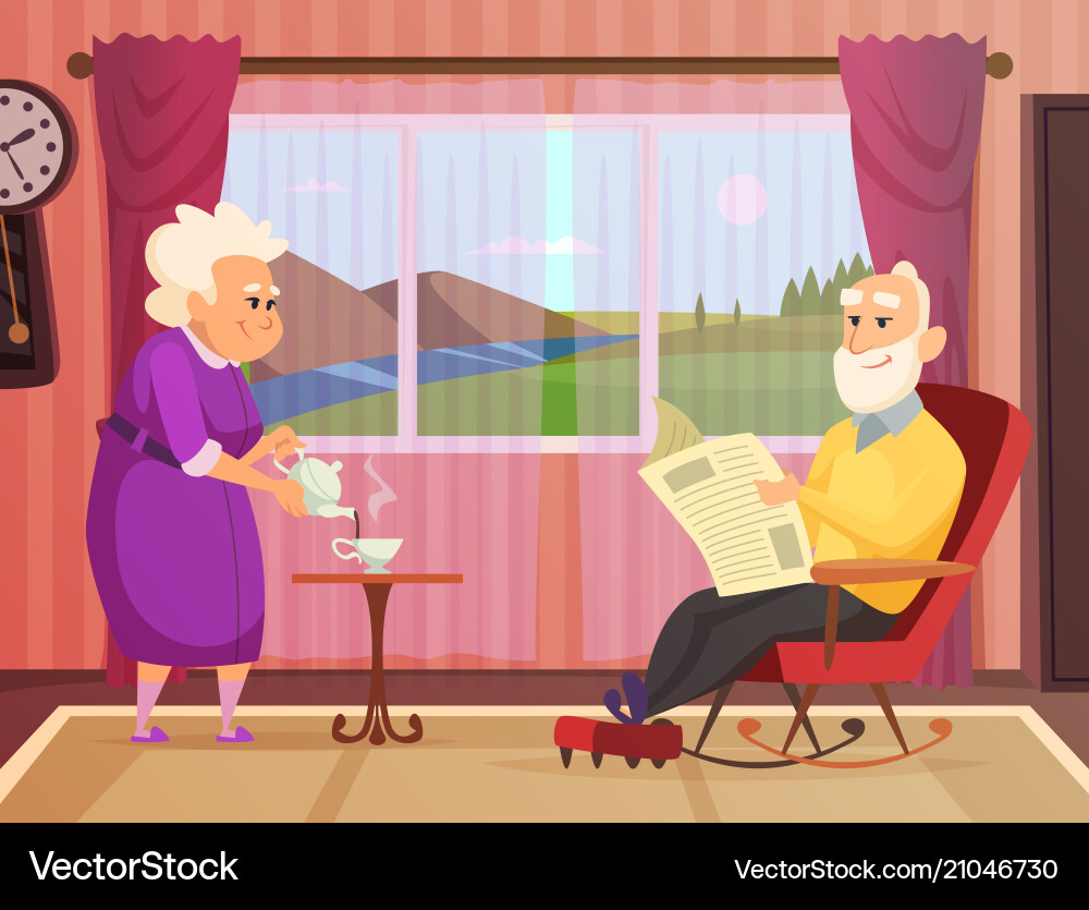 Background of elderly couple Royalty Free Vector Image