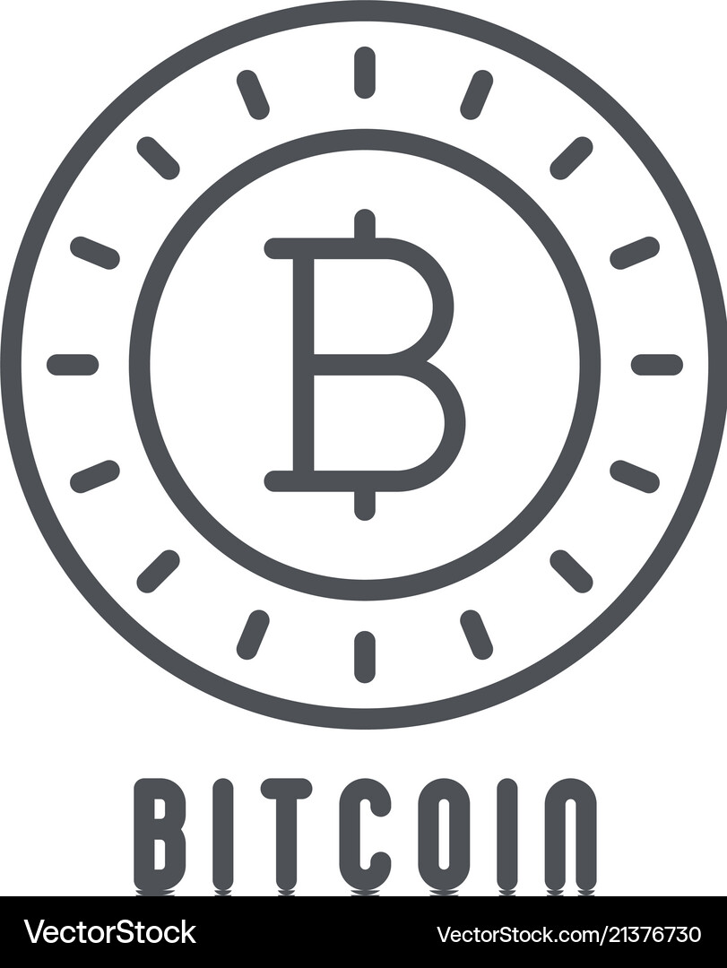 Bitcoin thin line icon Royalty Free Vector Image