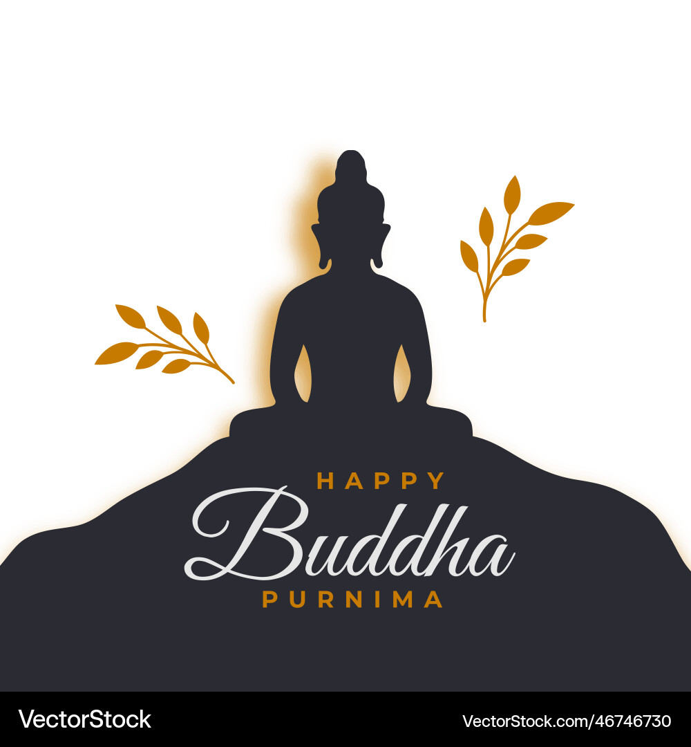 Buddha purnima devotional background with golden Vector Image