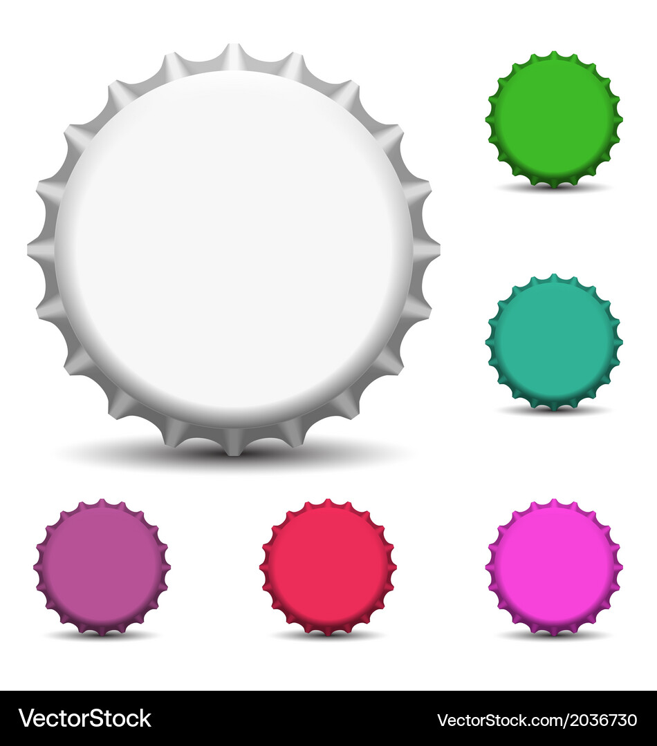 Colorful bottle caps Royalty Free Vector Image